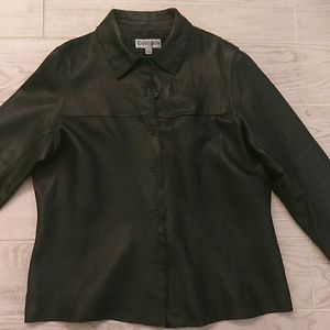 Clothes Revue | Tops | Leather Button Down Shirtjacket By Clothes Revue ...